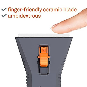 Slice 10591 Manual Utility Scraper, Locking Ceramic Blade, Rust Free, Finger Friendly, Soft-Touch Comfort Grips Reduce Strain, Regular - Manual (Locks in Position)