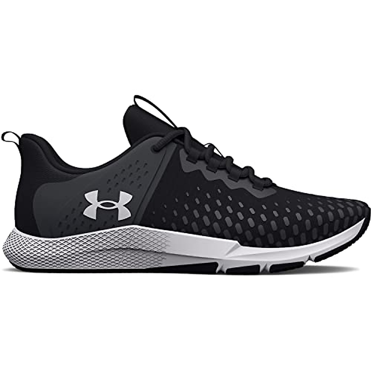 Under Armour Men's Charged Engage 2 Training Shoe, (001) Black/White/Black, 9