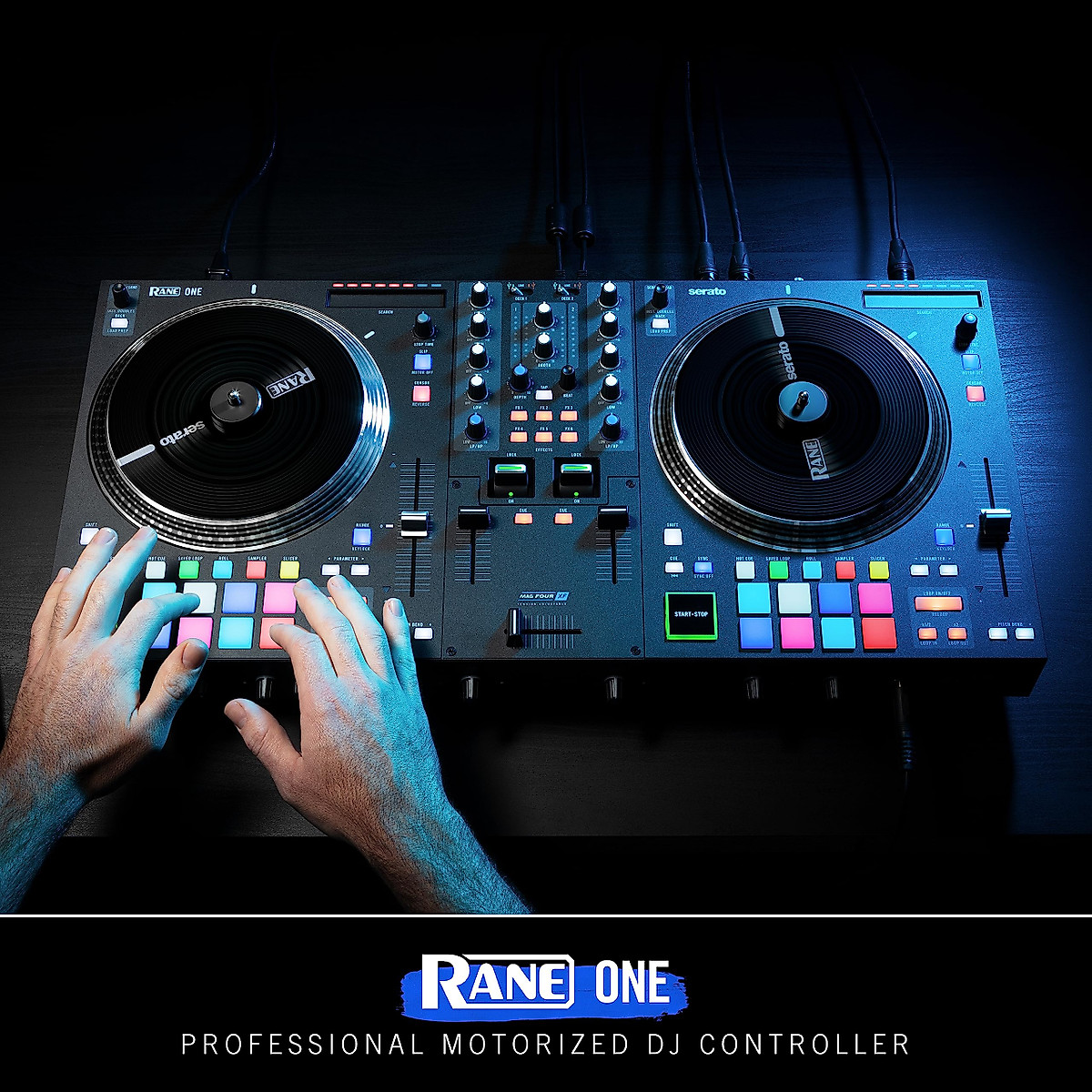 RANE ONE - Complete DJ Set and DJ Controller for Serato DJ with Integrated DJ Mixer, Motorized Platters and Serato DJ Pro Included