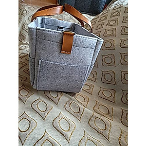 Baby Diaper Caddy Organizer - Baby Shower Basket Portable Nursery Storage Bin Car Storage Basket for Toys (Light gray)