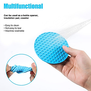 LUTER 4pcs Jar Gripper Pads, Honeycomb Silicone Jar Opener Grippers Multifunctional Round Rubber Jar Gripper Pads for Elderly Kids Arthritic Hands (Multicolor)