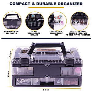 Rotary Tool Accessories Kit,Craftforce 452pcs Accessories Kit Compatible with 1/8" Shank Dremel Tool & Flex Shaft Grinder for Easy Cutting Grinding Sanding Carving Polishing Engraving Drilling