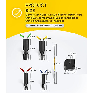 6 Pack Hydraulic Seal Installation Tools, Hydraulic Cylinder Piston Repair Rebuild Seal Kit, U-Cup Rod Seal Installation Tool Kits Upgraded Super Strong Seal Twistor Install Tool Set