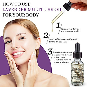 NP NATURES PHILOSOPHY Lavender Multi-Use Oil for Face, Body and Hair - Organic Plant Fragrant Essential Oil for Dry Skin, Scalp and Nails - 1 Fl Oz