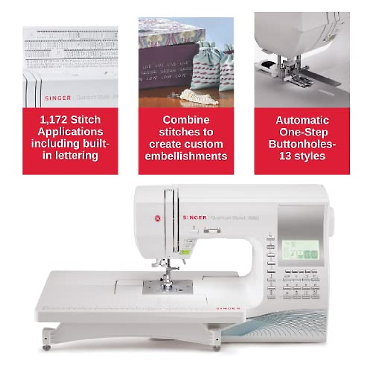 SINGER | 9960 Sewing & Quilting Machine With Accessory Kit, Extension Table - 600 Stitches & Electronic Auto Pilot Mode