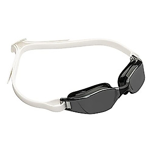 Aqua Sphere XCEED Adult Swim Goggles - Curved Lens Technology, Adjustable Nose, Smoke Lens, Black/White Frame, EP3030109LD