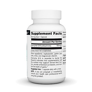 Source Natural Coenzyme Q10 Antioxidant Support 100 mg For Heart, Brain, Immunity, & Liver Support - 90 Capsules