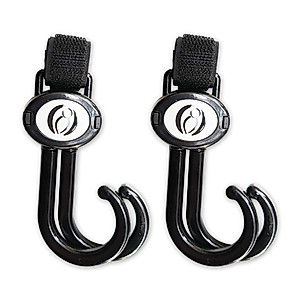 Lulyboo Multi-Use Organizer Hook Clips (2 pk), Metal Hook Handle for Purse, Shopping, Strollers & Diaper Bags, Black