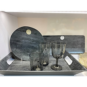 TarHong Faux Real Blackened Wood Cereal Bowl, 6”, 13.5-Ounce, Planta (Majority Plant Based Melamine Material), Shatterproof, Indoor/Outdoor, Set of 6