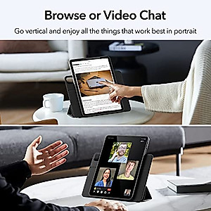 ESR for iPad Air 5th Generation Hybrid Case (2022), iPad Air 4th Generation Case (2020) with Pencil Holder, Removable Magnetic Cover, Vertical Stand, Rebound 360 Series, Black