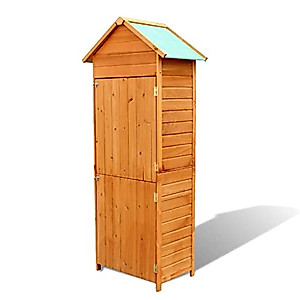 loibinfen Patio Storage Cabinet Outdoor Storage Cabinet Waterproof Garden Storage Cabinet Utility Tool Storage Organizer for Backyard, Patio, Garden Deck Brown 31.1"x19.3"x74.8" (Weight:48.5 lbs)