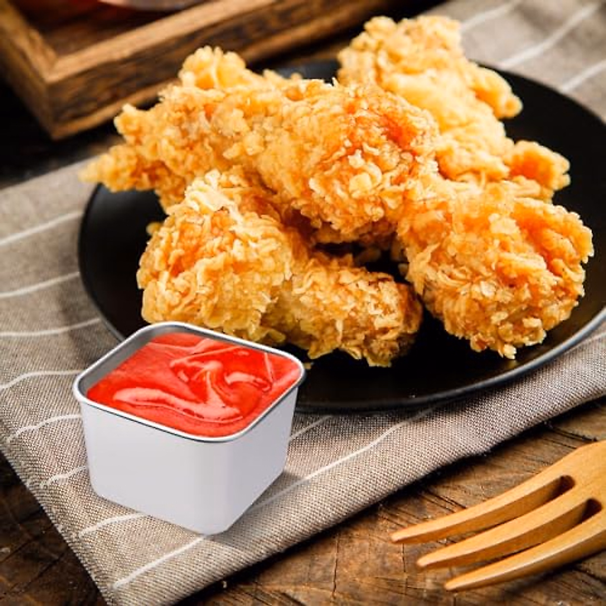 Reusable Snack Container, Stainless Steel Sauce Containers, Small Stainless Steel Sauce Cups With Leakproof Silicone Lids, Kids Lunch Box Containers, for Picnics and Travel And Kitchen Storage (Blue)