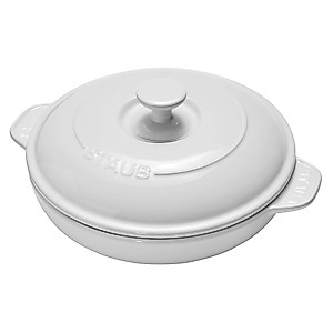 Staub Ceramics Covered Brie Baker, 8in, White