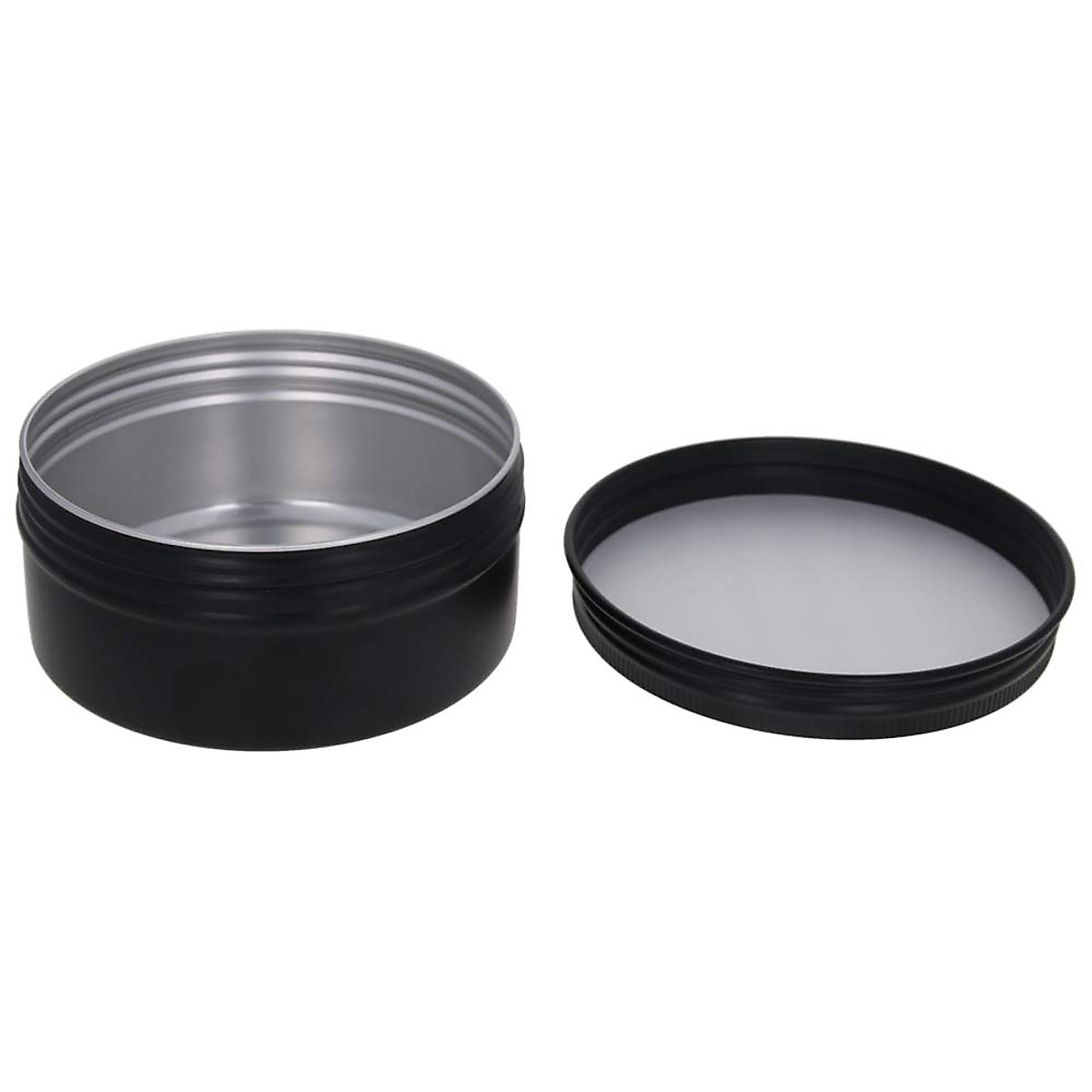 Auniwaig 10pcs 5 oz 150ml Round Aluminum Cans Tin Can Screw Top Metal Lid Containers DIY Tins Makeup Storage Box for Crafts Spices Candles Candies Tea Gift(Black)