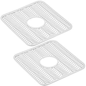 DecorRack 2 Sink Protectors, 12 x 11 inches Each, Kitchen Sink Dish Rack, Protect Sink from Stains, Damage, Scratches, Dishwasher Safe Sink Grid for Kitchen (2 Pack)