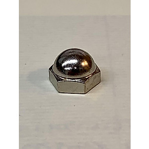 (100) 5/16"-24 Solid Brass Nickel Plated Cap Acorn Nuts Bright Chrome Color Fine