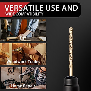 AIMLENTOOL 15Pcs Cobalt Drill Bit Set, M35 HSS, SAE (1/16" - 3/8"), 135° Tip, Twist Jobber Length Drill Bit Kit for Hardened Metal, Stainless Steel, Cast Iron, Plastic and Wood, Indexed Storage Case