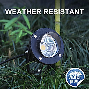 AOTSTIK 18W Outdoor LED Spotlight with Photocell Sensor Waterproof Dusk to Dawn Landscape Lighting 5000K Neutral Light for Tree Yard Flag Garden Decor 3 FT UL Cord with US 3-Plug in (1 Pack)