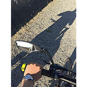 Hafny NEW Handlebar Bike Mirror, HD,Blast-resistant, E-bike Mirror, Glass Lens, HF-MR095 (Silver Left)