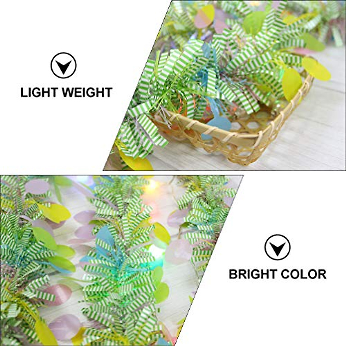 VALICLUD 3PCS Easter Party Tinsel Garland DecorationShiny Hanging Twist Tinsel Ornaments for Easter Birthday New Year Hanging Decorations