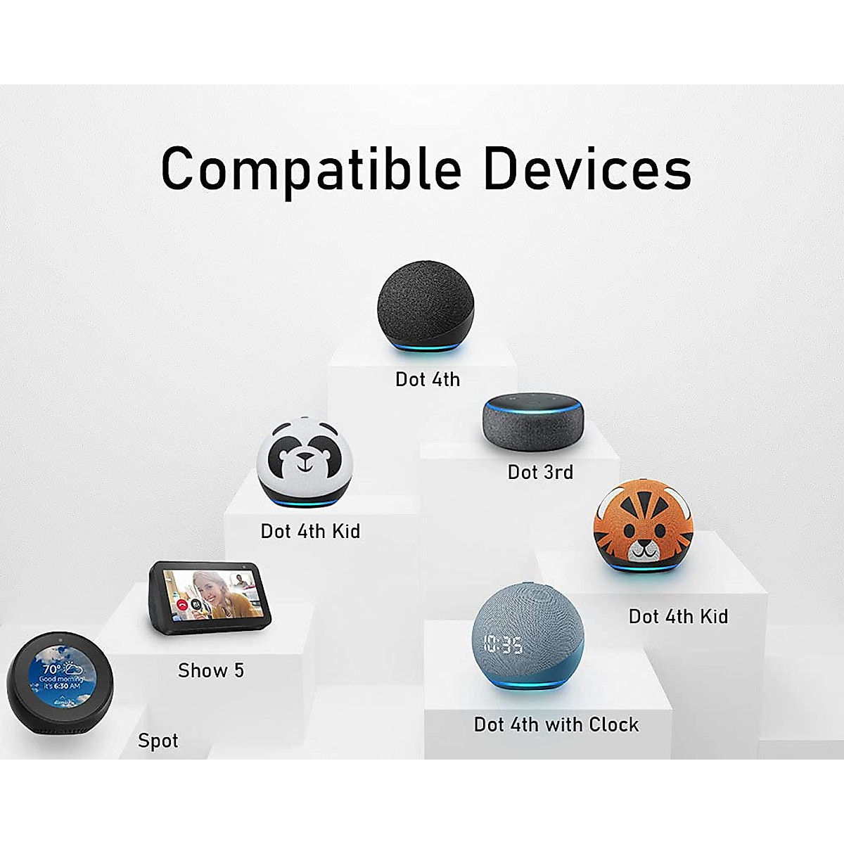 LEFXMOPHY B7W64E Power Cord Replacement for Dot 4th Generation GP92NB 15W Charger, Dot 3rd Gen, Show 5 Adapter with 5FT Cable