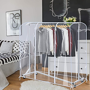 SIWUTIAO Garment Rack Cover,5Ft Transparent PEVA Clothing Rack COVER ONLY, Clear Clothes dustproof Waterproof Cover