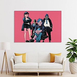 Fotuven England Rock Music Gorillaz Poster Canvas Art Poster And Wall Art Picture Print Modern Family Bedroom Decor Posters Unframe 12x18inch(30x45cm)