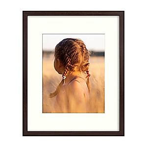 Golden State Art, 16x20 Picture Frame with Mat for 11x14 - High Definition Glass Wall Mounting Horizontal Vertical Display (Brown, 1 Pack)