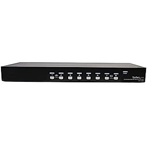 StarTech.com 8 Port VGA KVM Switch - 1U Rack Mount - USB VGA KVM Switch with Audio - 1920 x 1440, TAA @60hz - KVM Video Switch (SV831DUSBAU)