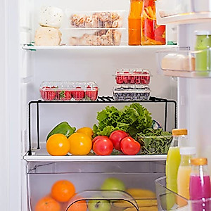 Tomorotec Expandable Shelf Organizer for Kitchen Countertop, Metal Cabinet Organizer Pantry Shelf, Spice Rack Organizer for Cabinet, Space Saving Non Slip Rustproof, Black