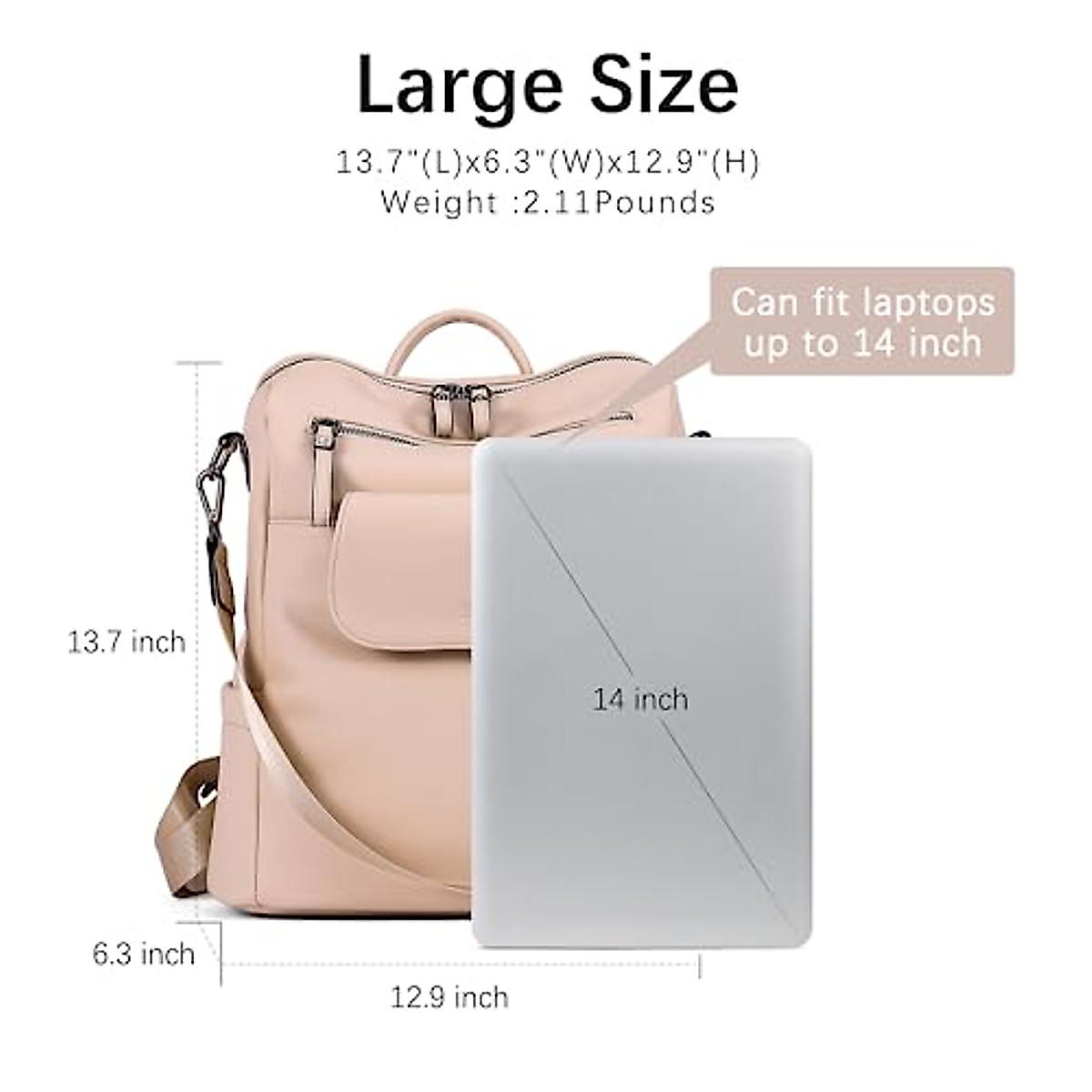 CLUCI Leather Backpack for Women Convertible Backpack Purse Travel Large Fashion Designer Ladies Purse