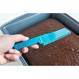 Fox Run Bakeware Buddy Knife, food grade safe plastic kitchen knife,1 x 8 x 0.5, Blue, 4-Inch Blade