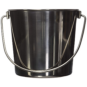 Advance Pet Products Heavy Stainless Steel Round Bucket, 4 Quart