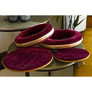 MAHARAJA Concert Tabla Drum Set, 4½ Kg Copper Bayan, Designer, Finest Dayan with Padded Bag, Hammer, Cushions & Cover - Tabla Set Tabla Drums Tablas Indian Musical Instruments (PDI-69)