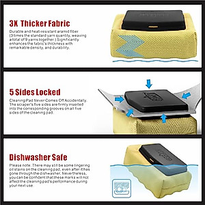 GRILLART Grill Brush Bristle Free, Replaceable BBQ Cleaning Head (No Handle), Safe Replacement Cleaning Pad for Cast Iron/Stainless-Steel Grates - Black