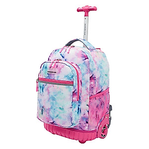 Travelers Club Rolling Backpack, Tie Dye, 18 Inch