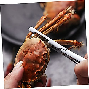 Cabilock 1 Set Crab Eating Tool Household Tools Metal Forks Stainless Steel Set Seafood Crab Utensils Seafood Sheller Seafood Eating Tools Crab Picks Crab Leg Crackers Gadgets Shelled