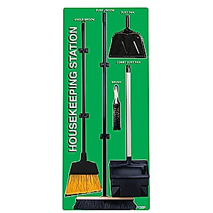 5S Housekeeping Shadow Board Broom Station Green (with Broom Kit)