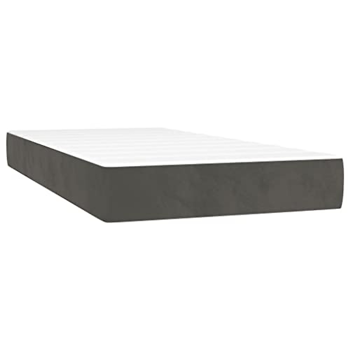 vidaXL Bed Frame, Box Spring Bed Single Platform Bed with Mattress, Bed Frame Mattress Foundation with Headboard for Bedroom, Dark Gray Twin Velvet