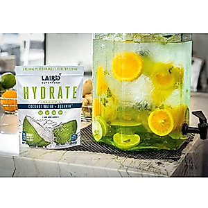 Laird Superfood HYDRATE Coconut Water Powder Drink Supplement with Coconut Water and Auqamin, All Natural, No Added Sugars, Gluten-Free, Non-GMO, Vegan, 8 oz. Bag, Pack of 1