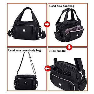 MINTEGRA Crossbody Bag for Women Waterproof Handbag Multi-Pocket Nylon Travel Shoulder Purse