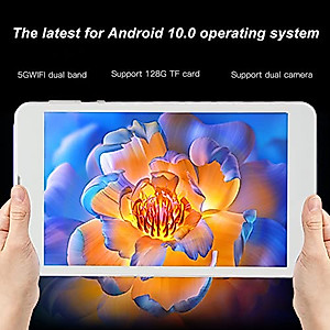HD Tablet, 7in 5GWIFI Dual Band Tablet PC 32G Memory Storage Long Battery Life Kid Tablet for Android 10 System US Plug 100 to 240V (Gold)