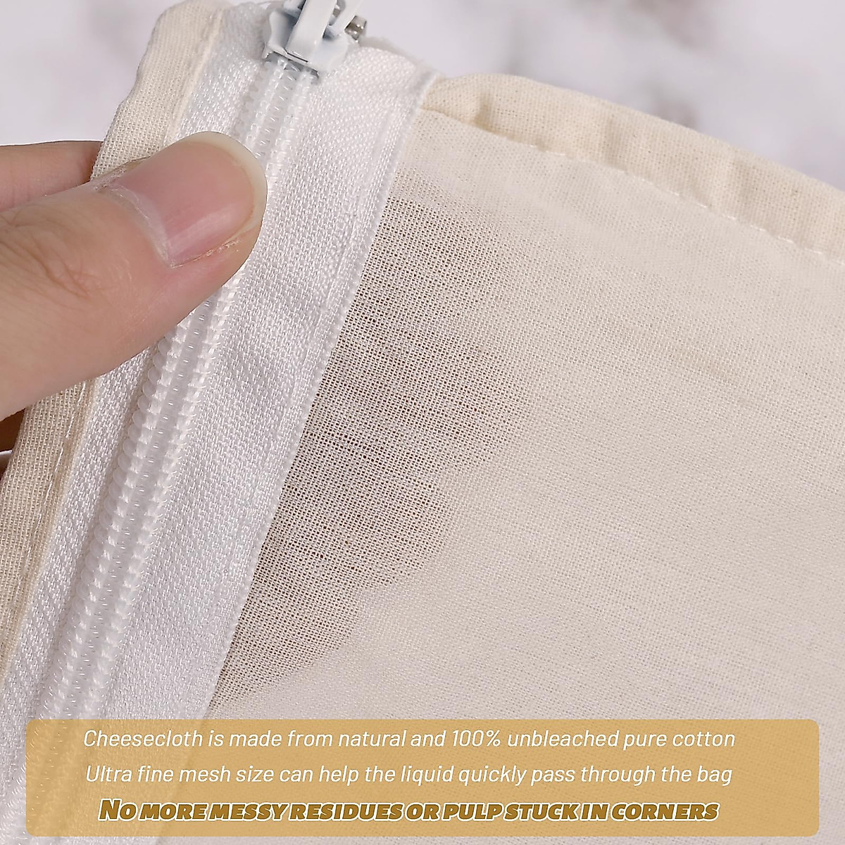 WMKGG Ultra Fine Mesh Milk Bag Strainer, 3-Pack Reusable Cheesecloth Nut Milk Bag with Stainless Steel Handle Frame for Filter NutMilk, Coffee, Milk, Butter, Juices and Fresh Cheese (Large Size)