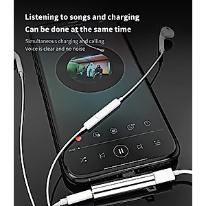 Headphone Adapter Lightning to 3.5mm Aux Audio Jack and Charging Extender Dongle Earphone Headset Splitter Compatible with Iphone 11 12 13 Mini Pro Max Xs Xr X 7 8 Plus Ipad Air Para Converter Earbud