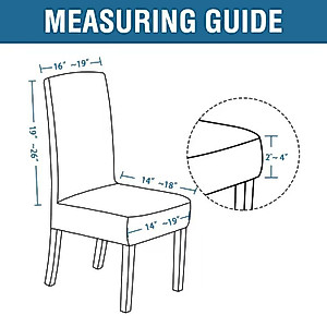 H.VERSAILTEX Dining Chair Covers Velvet Stretch Chair Covers for Dining Room Set of 6 Parson Chair Slipcovers Chair Protectors Covers, Soft Thick Solid Velvet Fabric Washable, Ivory