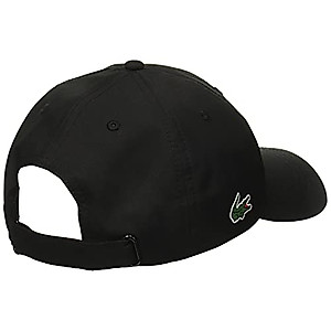 Lacoste Mens Sport Solid Taffeta Side Croc Hat, Black, One Size