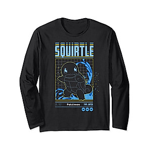 Pokémon Squirtle Water Type Schematic Long Sleeve T-Shirt