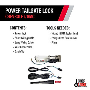 Pop & Lock – Power Tailgate Lock for Chevrolet Silverado 1500 and GMC Sierra 1500 - Fits Model 2007 to 2013 (PL8120Q)