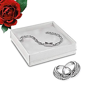 Better crafts Small Jewelry Box Gift Boxes with Lids - White & Clear Favor Boxes 3.5 x 3.5 (10)