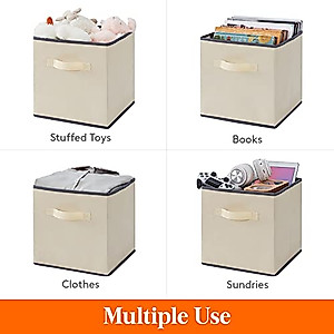 Lifewit 6 Pack Large Storage Cubes (Black), Bundle with 6 Pack Medium Storage Cubes (Beige)